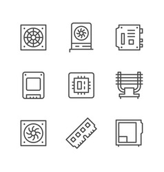 Cartoon personal computer components Royalty Free Vector