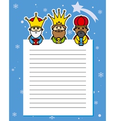 Letter to the three kings Royalty Free Vector Image