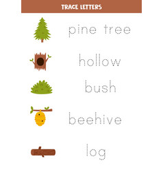 Tracing letters english alphabet writing Vector Image