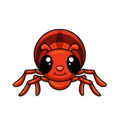 Cute little red ant cartoon holding a flower Vector Image