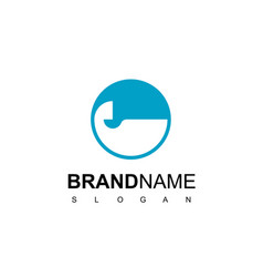 Minimalist whale tale logo designs Royalty Free Vector Image