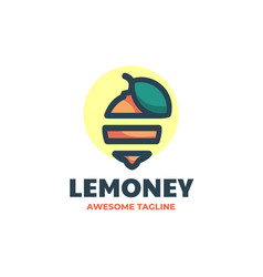 Logo lemon mascot cartoon style Royalty Free Vector Image