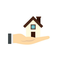 Hand holding house classic property icon Vector Image