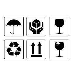 Breakable or fragile material packaging symbol Vector Image