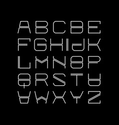 Continuous line font inline alphabet Royalty Free Vector