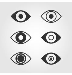 Eyes icon set isolated eye collection Royalty Free Vector