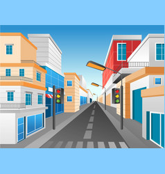 Retro comics city street scene Royalty Free Vector Image