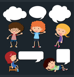 Speech bubble template with girl in red Royalty Free Vector