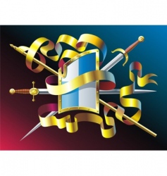 Winding ribbon heraldic symbol for decoration Vector Image