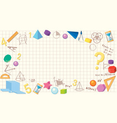 Mathematics border background cartoon style Vector Image