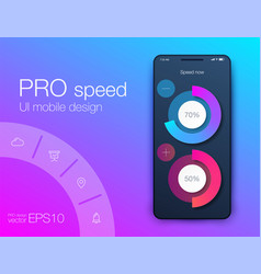 Different ui ux gui screens fitness app and flat Vector Image