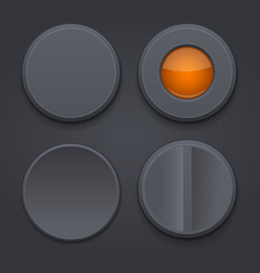 Black interface buttons 3d set of ui icons Vector Image