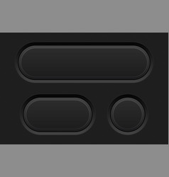 Black interface buttons 3d set of ui icons Vector Image