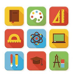 Childhood squared app icon set Royalty Free Vector Image