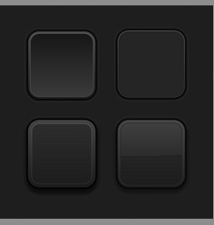 Black interface buttons 3d set of ui icons Vector Image