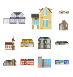 Building color line icon set Royalty Free Vector Image