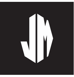 Jm logo initial with circle line cut design Vector Image
