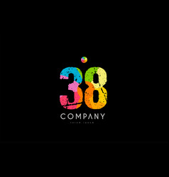 234 number grunge color rainbow numeral digit logo