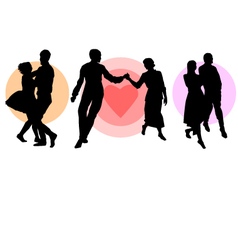 Silhouette people dance Royalty Free Vector Image