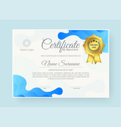 Blue certificate template design Royalty Free Vector Image