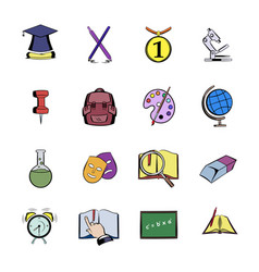 Big school icon set Royalty Free Vector Image - VectorStock