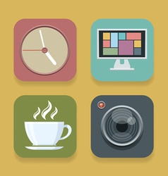 Set of colorful app icon frames templates buttons Vector Image