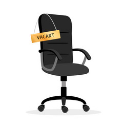 Vacant empty office chair with sign Royalty Free Vector
