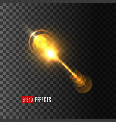 Yellow glowing tail light effect background Vector Image
