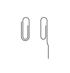 Paper clip attachment silhouette paperclip black Vector Image