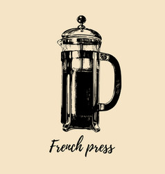 French press Royalty Free Vector Image - VectorStock