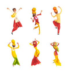 Man dancer in traditional indian clothes Vector Image