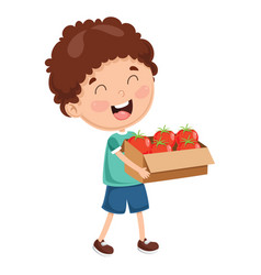 Children gardening and planting Royalty Free Vector Image