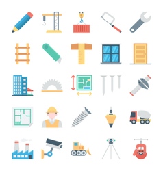 Construction materials icon set Royalty Free Vector Image