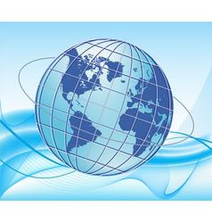 Global wireframe latitude atlantic earth globe Vector Image