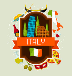 Italy icons set italian symbols and objects Vector Image