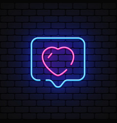 Like share neon sign design template Royalty Free Vector