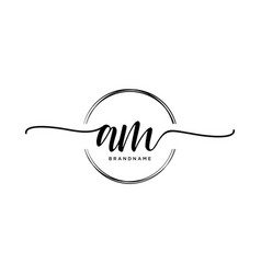Initial am signature logo template hand drawn Vector Image