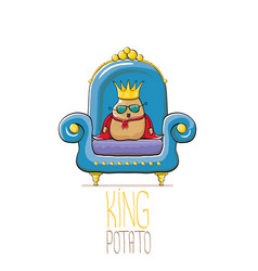 Funny cartoon cute brown smiling king Royalty Free Vector