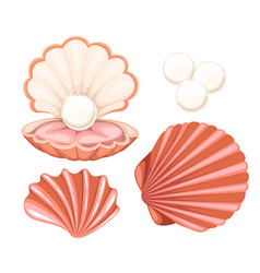 Cute bright pink cartoon seashell icon colorful Vector Image