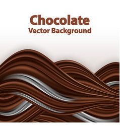 Chocolate wavy background dark brown choco frame Vector Image