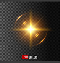 Yellow glowing tail light effect background Vector Image