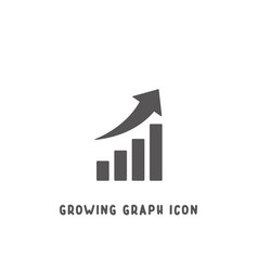 Growing bar graph flat icon Royalty Free Vector Image