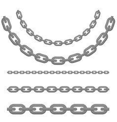 Metal chain parts icons set on white background Vector Image