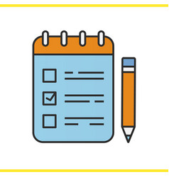 Copybook with pencil color icon Royalty Free Vector Image