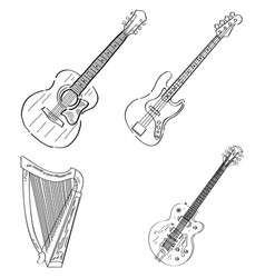 Guitar set Royalty Free Vector Image - VectorStock