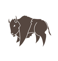 Group of buffalo running graphic Royalty Free Vector Image