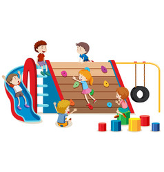 Children playing at school Royalty Free Vector Image