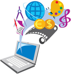 Modern communication in social media by computer Vector Image