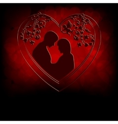 Couple on a red background Royalty Free Vector Image
