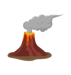 Volcano eruption and lava drawing Royalty Free Vector Image